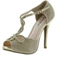 Bonnibel Womens Tiara-2 Stiletto Heel Glitter Evening Wedding Promo ...