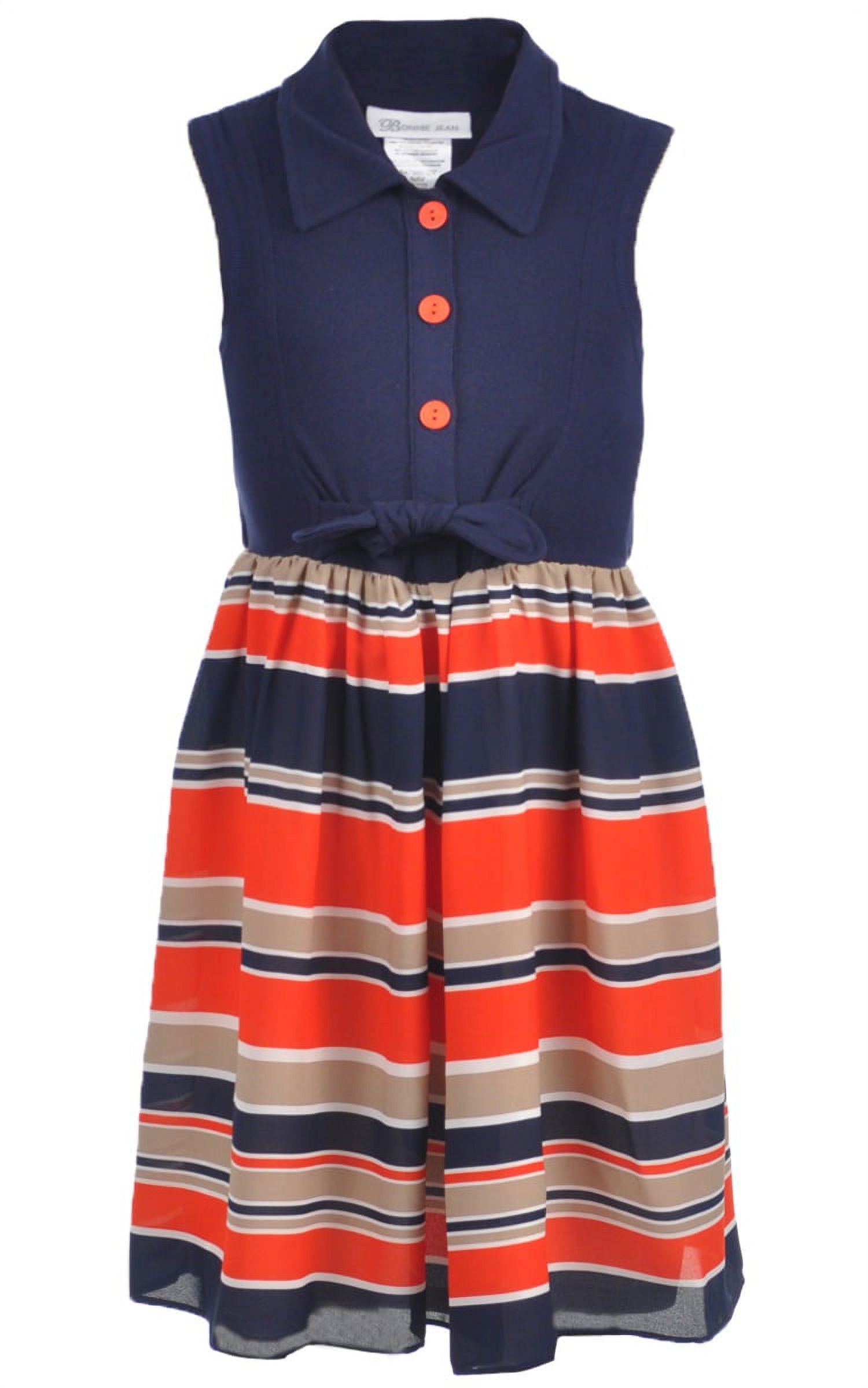 Bonnie Jean Big Girls' "Head of the Harbor" Dress (Sizes 7 - 16) - navy ...