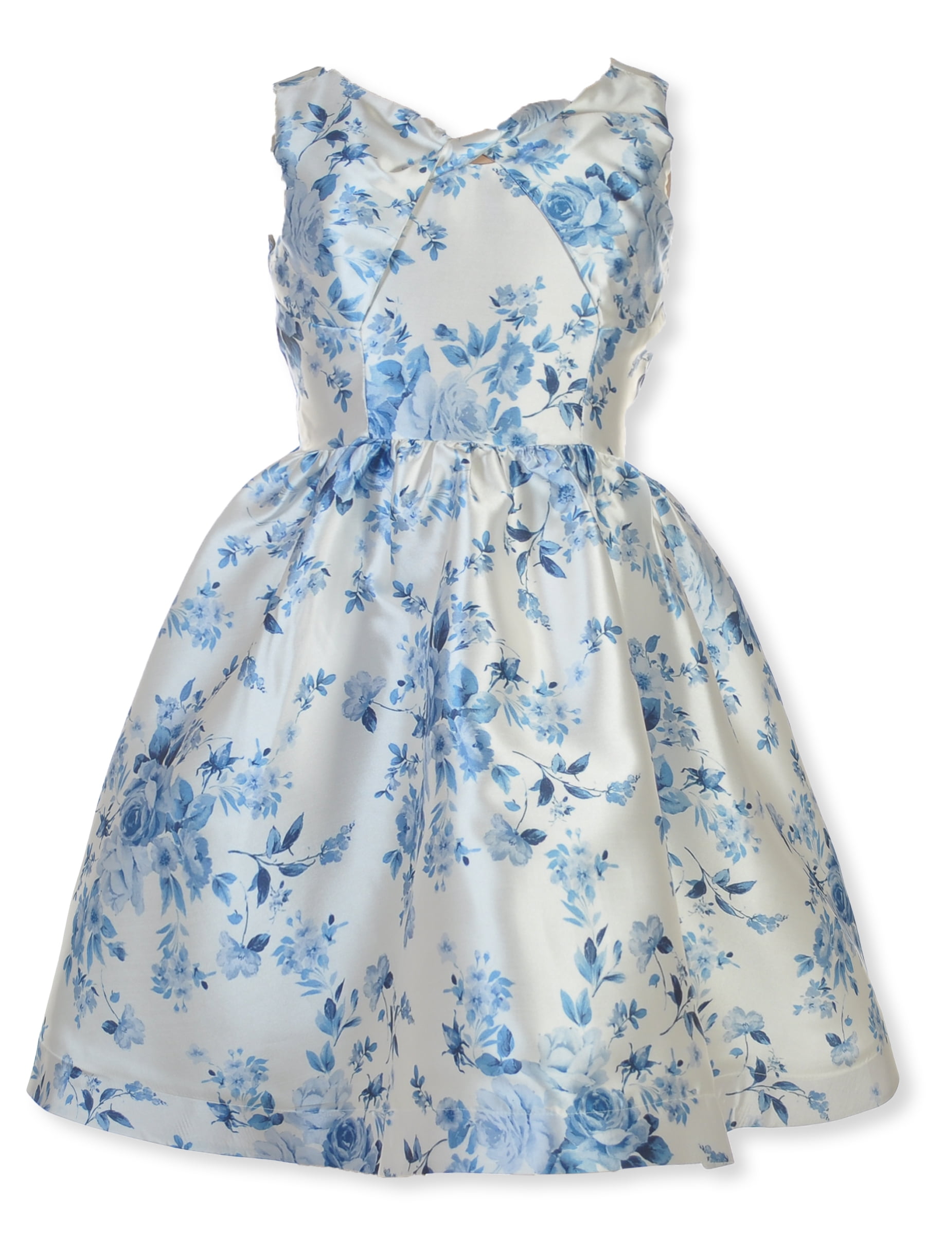 Bonnie Jean Girls' Floral Dress - blue, 10 (Big Girls) - Walmart.com