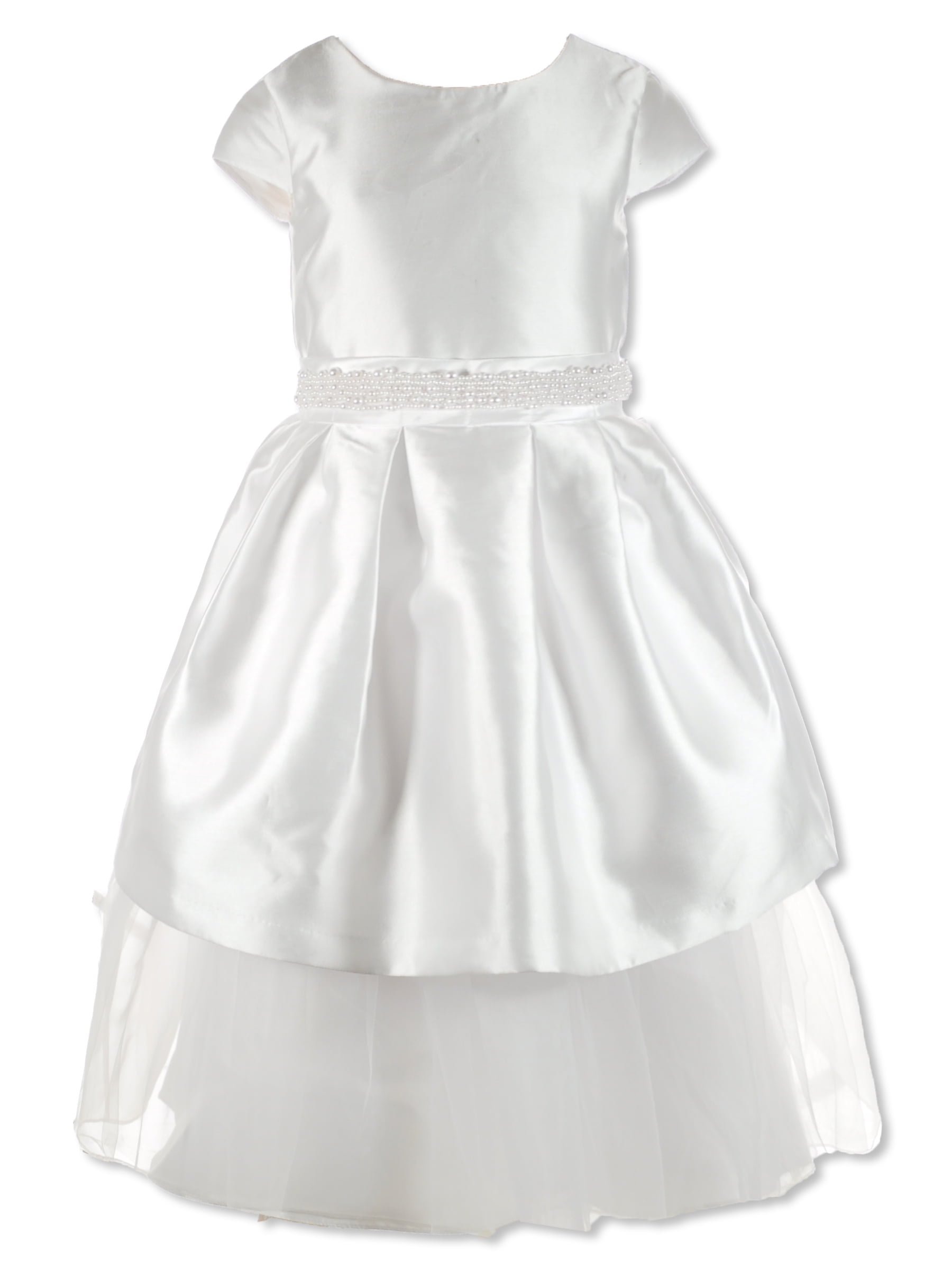 Bonnie Jean Girls' Pleated Mikado Dress Color: white Size: 10 - Walmart.com