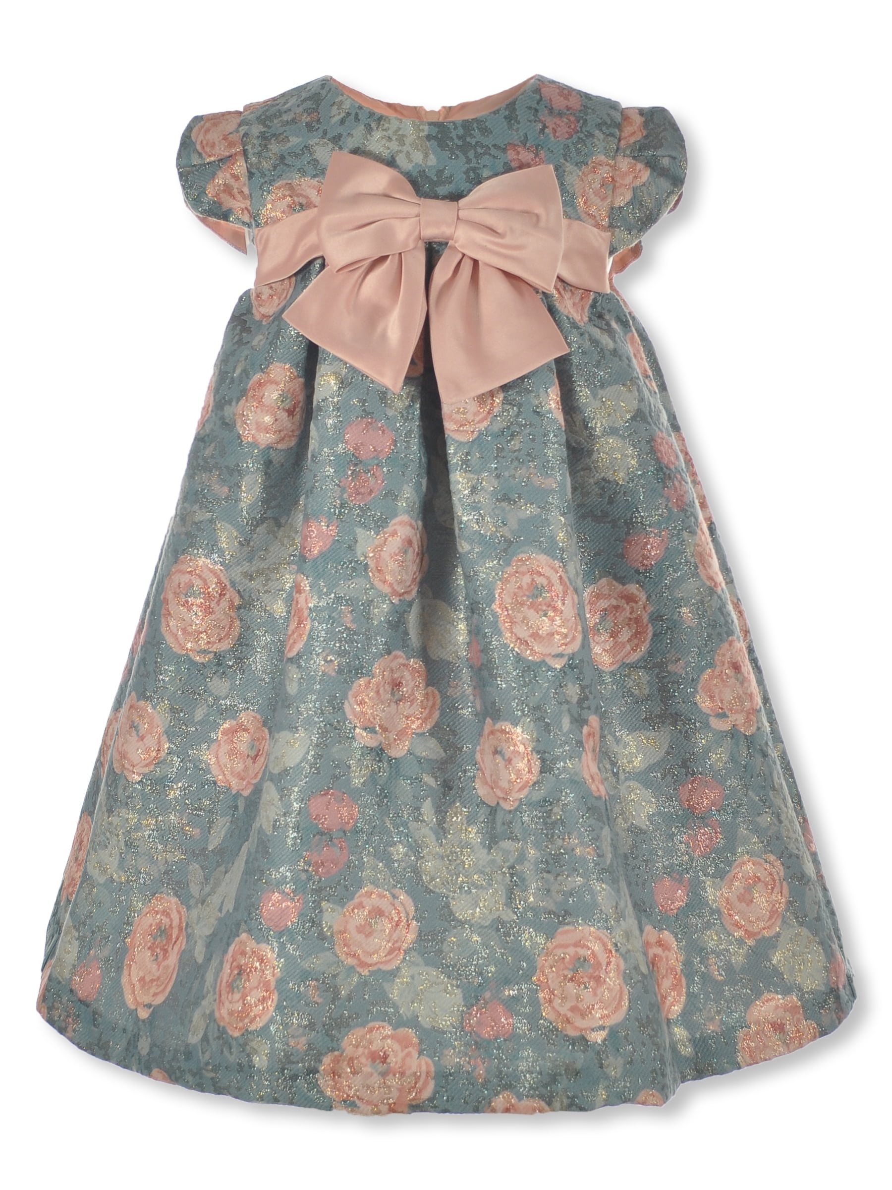 Bonnie Jean Girls' Shimmering Rose Dress - green/multi, 3t (Toddler ...