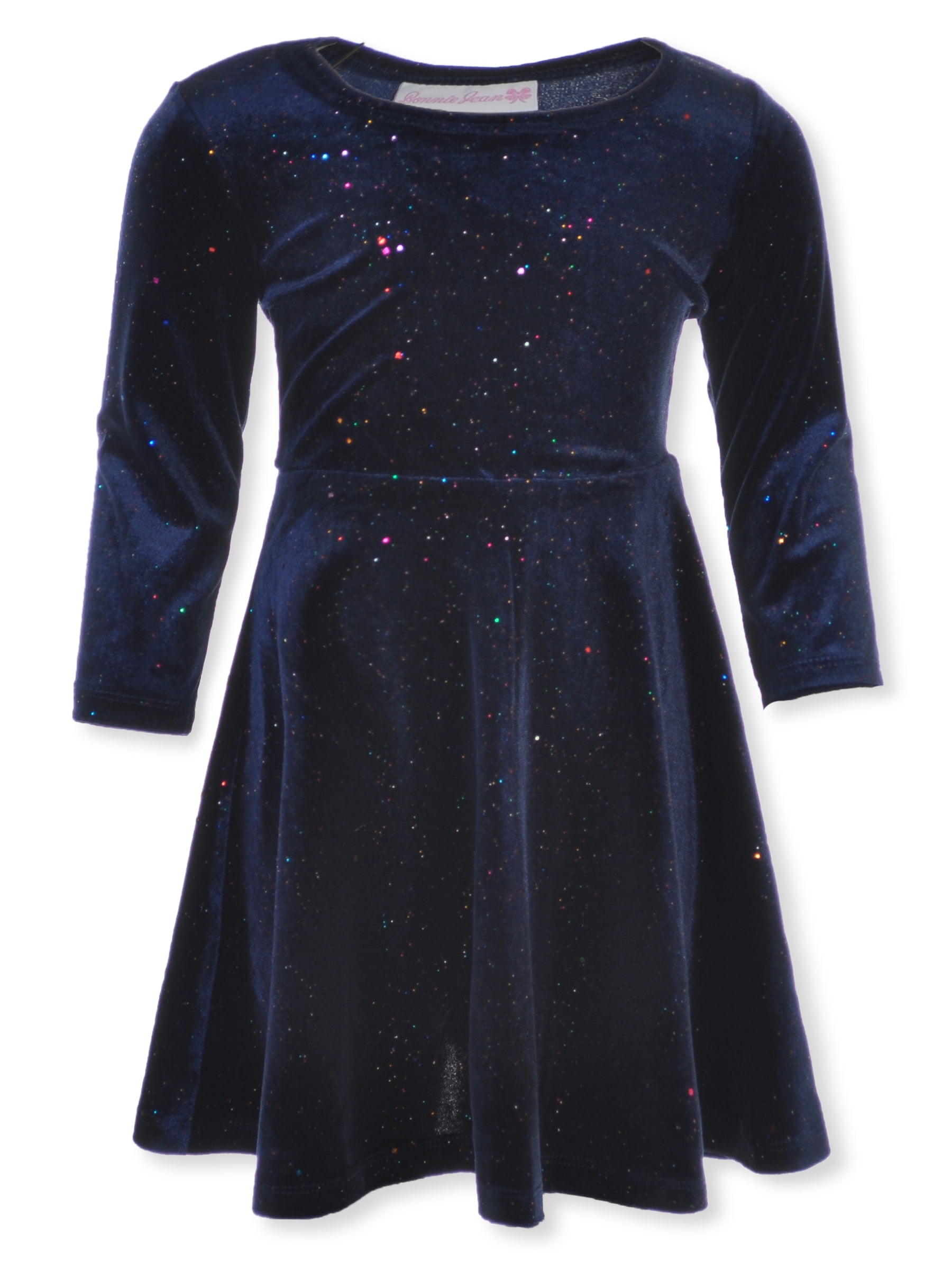 Bonnie Jean Girls' Velour Dress - navy, 4 (Little Girls) - Walmart.com