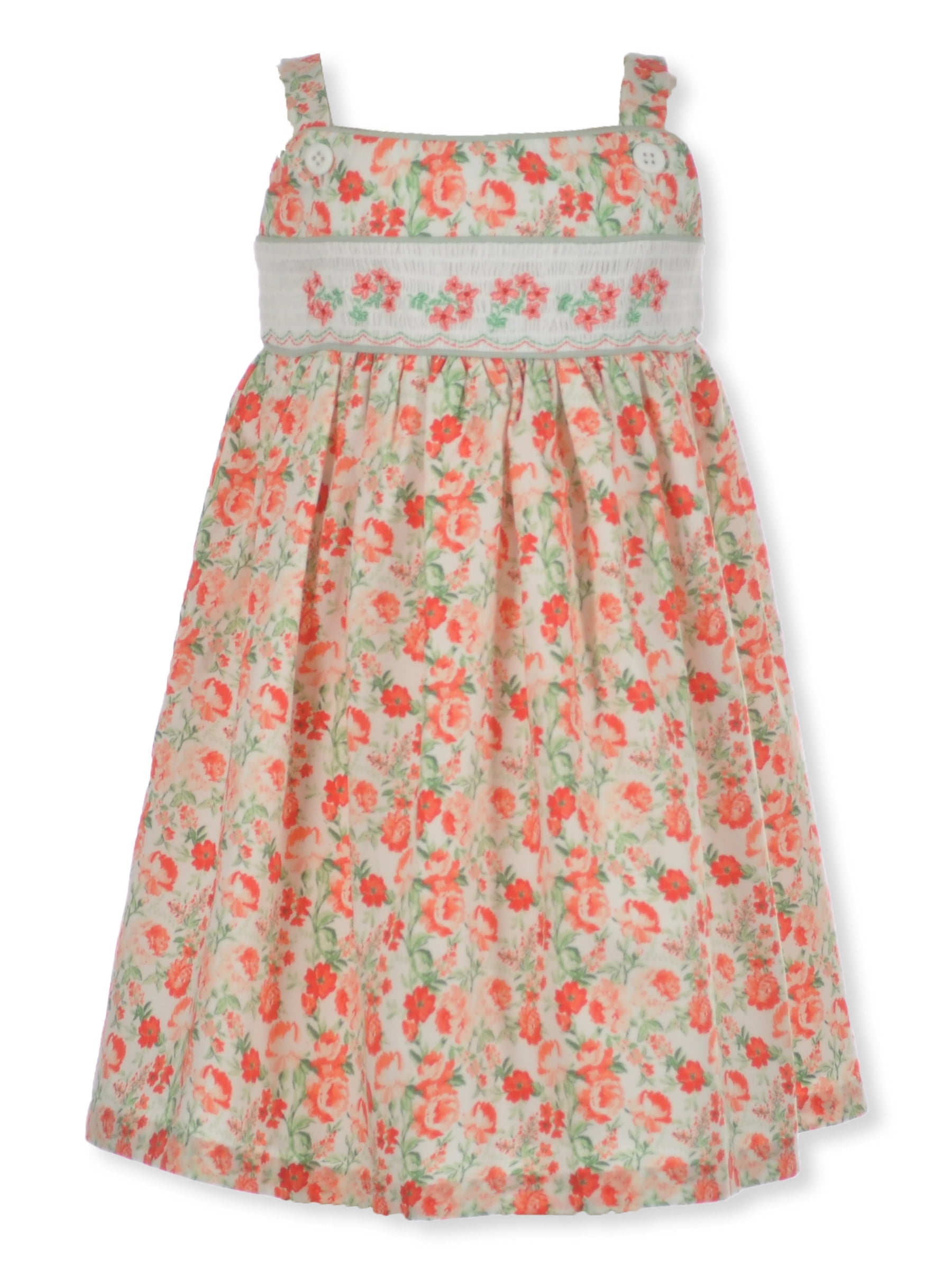 Bonnie Jean Girls' Wildflower Sundress - coral, 6x (Little Girls ...
