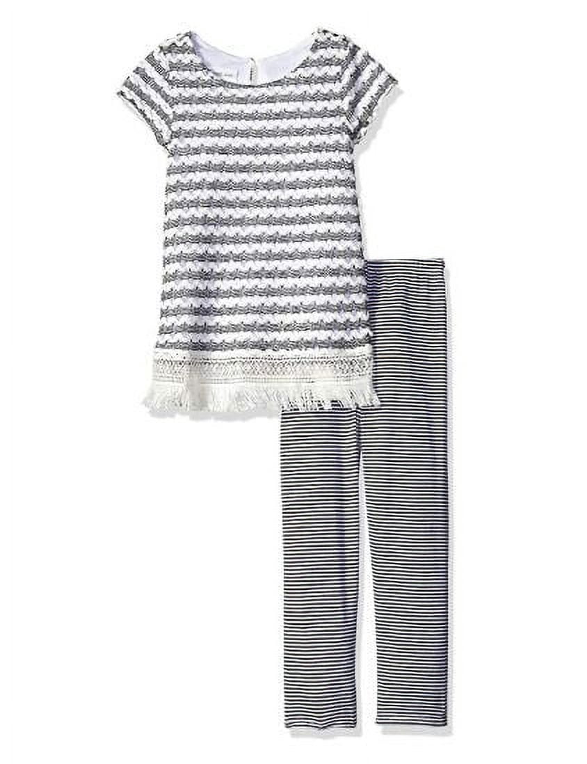Bonnie Jean Little Girls' Crochet Knit Fringe Dress with Stripe ...