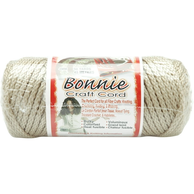 Bonnie Macrame Craft Cord 4mmX50yd-Pearl (Beige) - Walmart.com