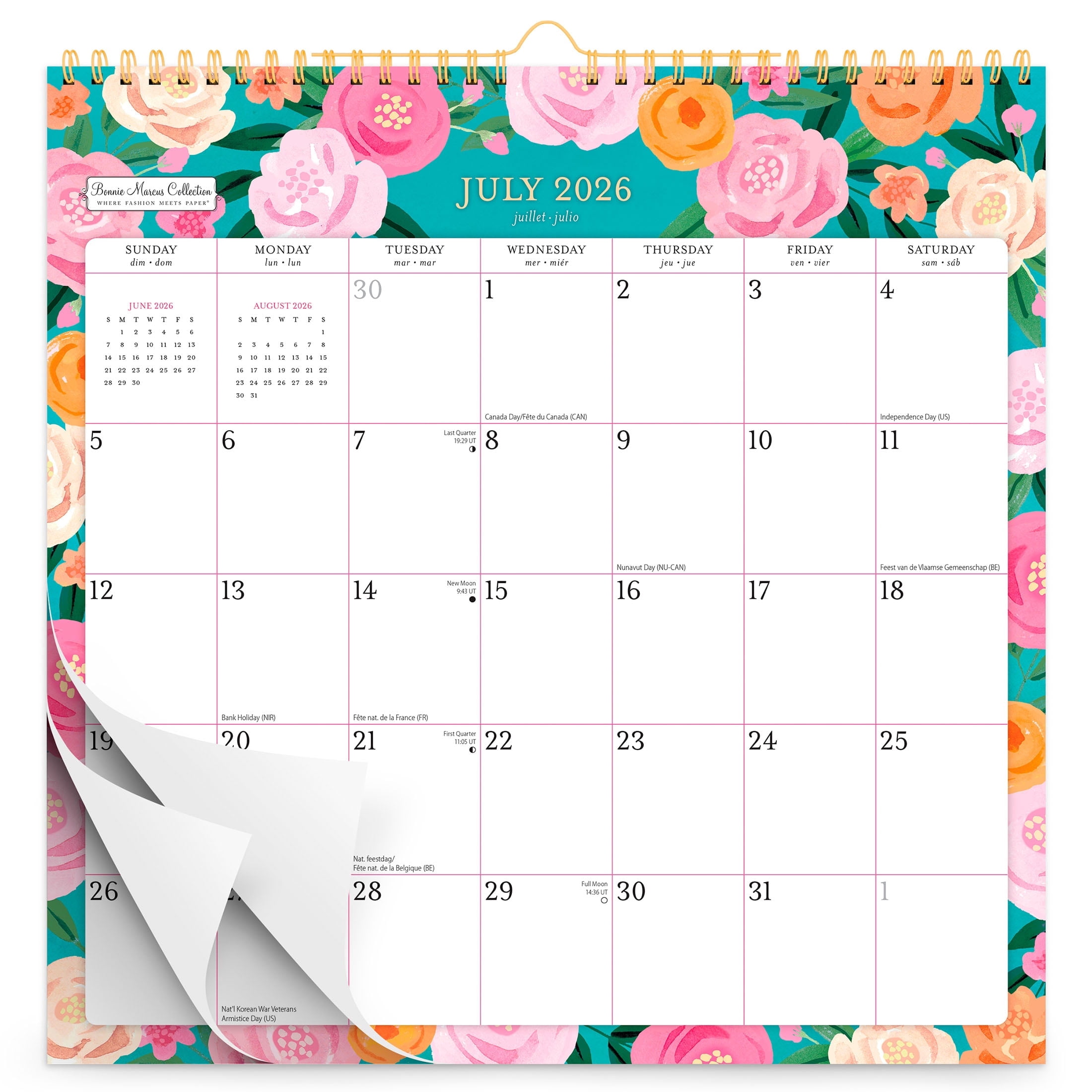 Bonnie Marcus | 2027 12x12" (Hanging) 18 Months Wire-O Calendar | July ...