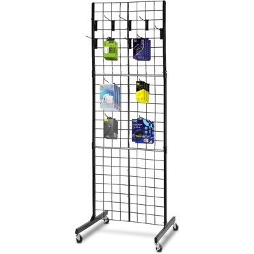 KFFKFF 24" x 67" Dual Grid Wall Panels Set, Includes 2 Wire Display ...