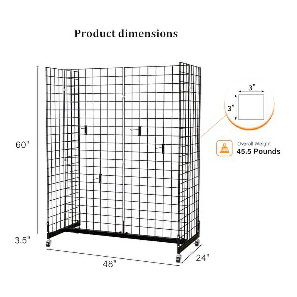 Bonnlo 5' x 2' Gondola Grid Wall Tower, Floorstanding Wire Grid with ...