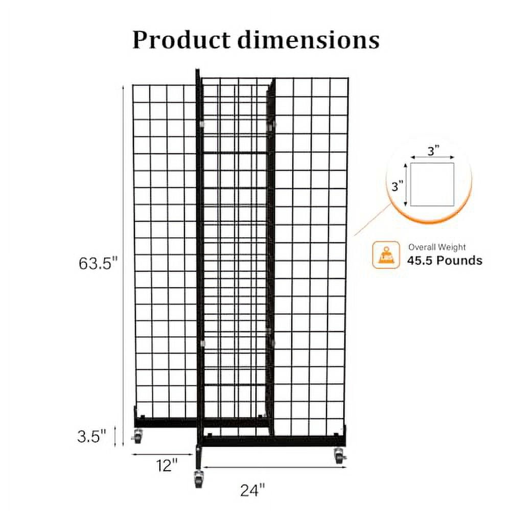 Bonnlo 5' x 2' Grid Panel Tower, 4-Way Floorstanding Grid Wall with ...