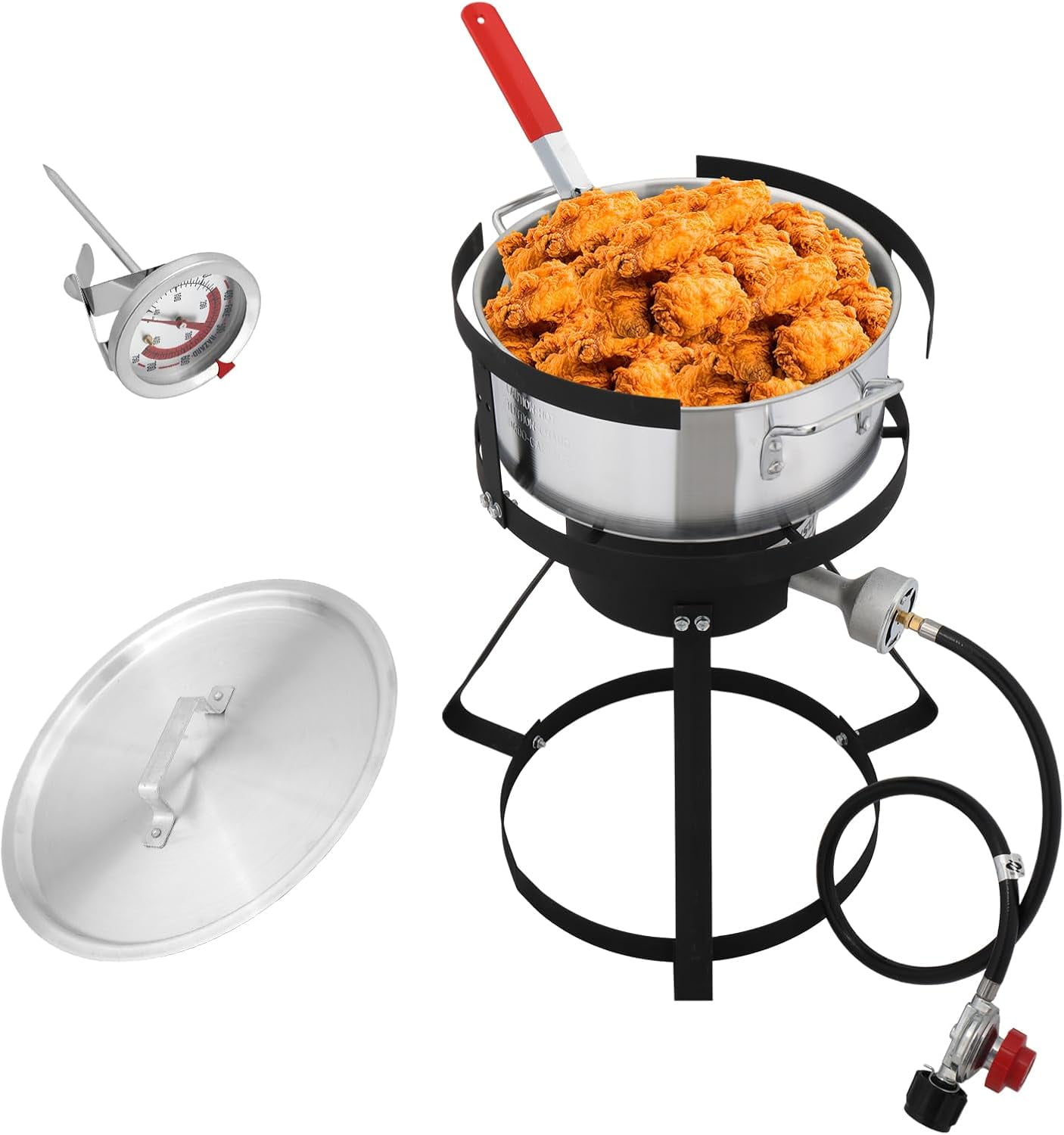 Bonnlo 55000BTU Outdoor Propane Fryer with 10QT Aluminum Pot & 6.7QT ...