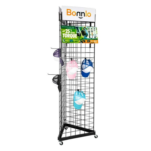 Bonnlo 6' x 2' Triangle Wire Grid Panel Tower with Base and Casters ...