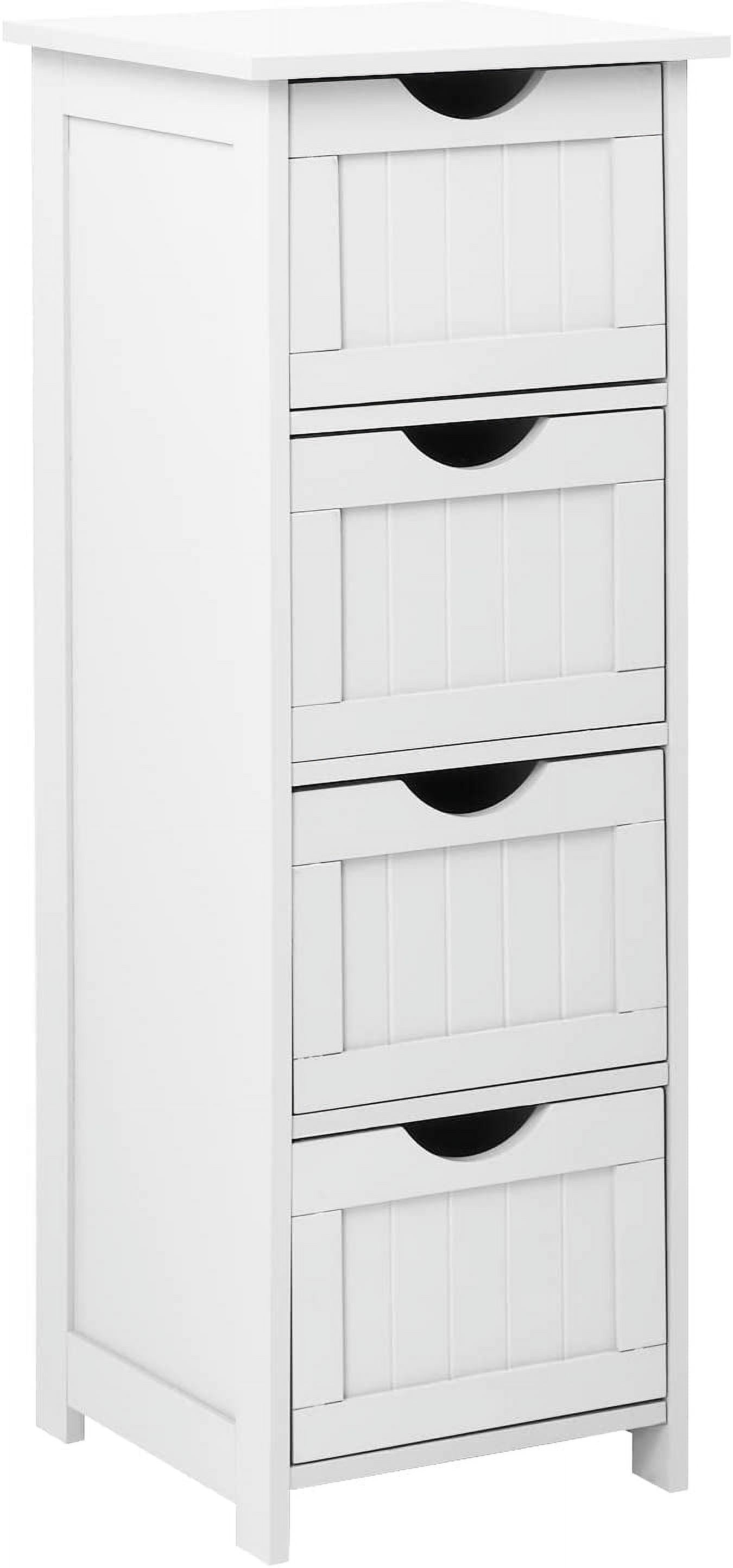 Bonnlo Bathroom Floor Cabinet,White Storage Cabinet with 4 Drawers ...