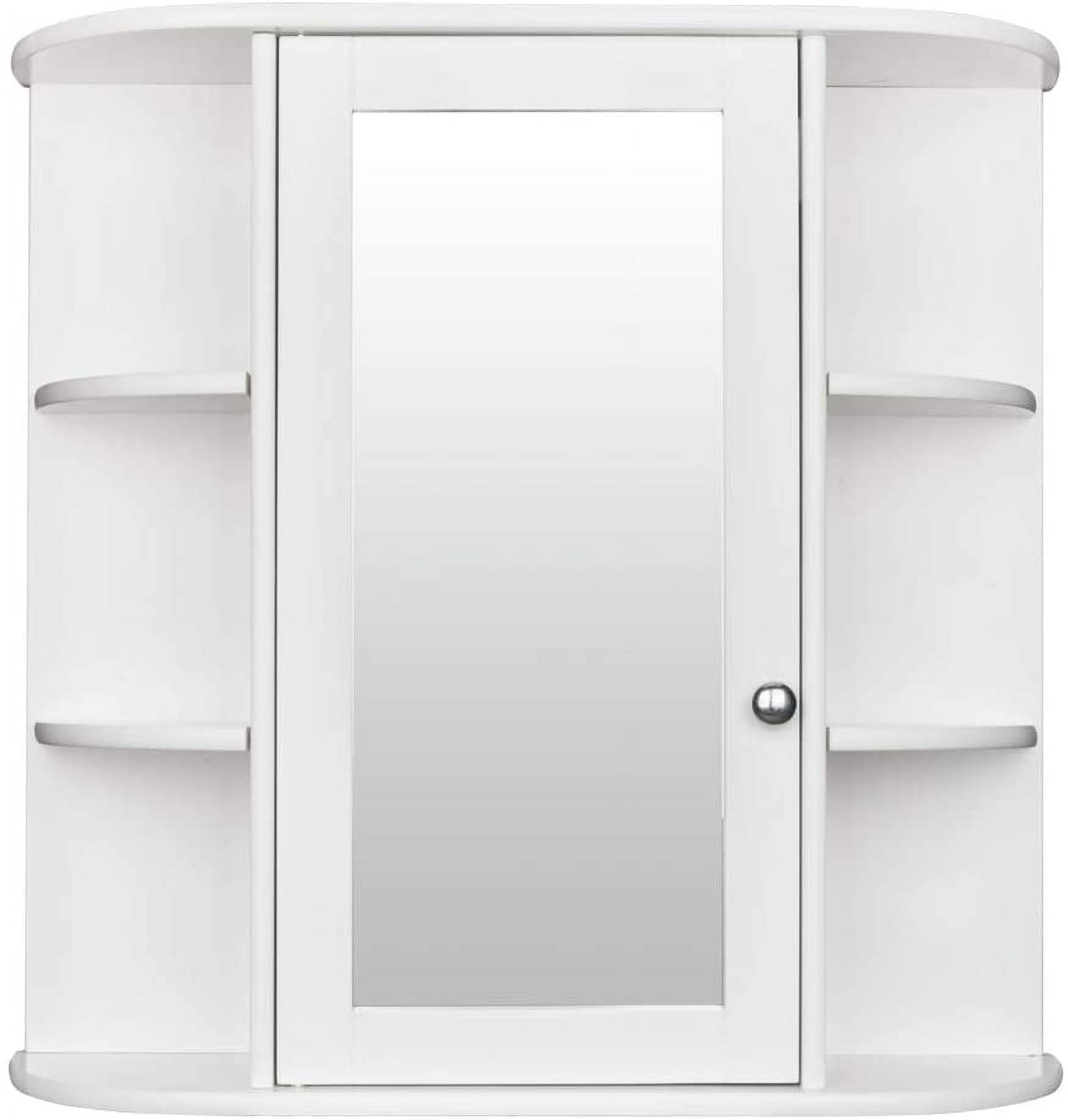 Bonnlo Bathroom Wall Mounted Cabinet 6 Shelvs Single Door Mirrior ...