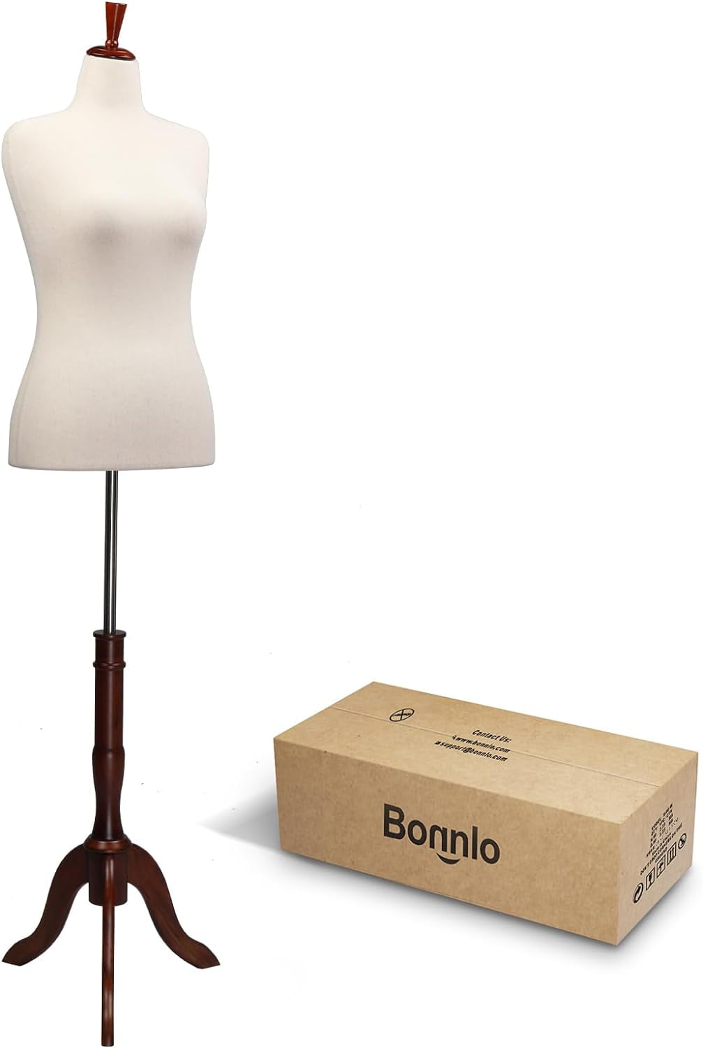 Bonnlo Female Dress Form Pinnable Mannequin Body Torso with Wooden ...