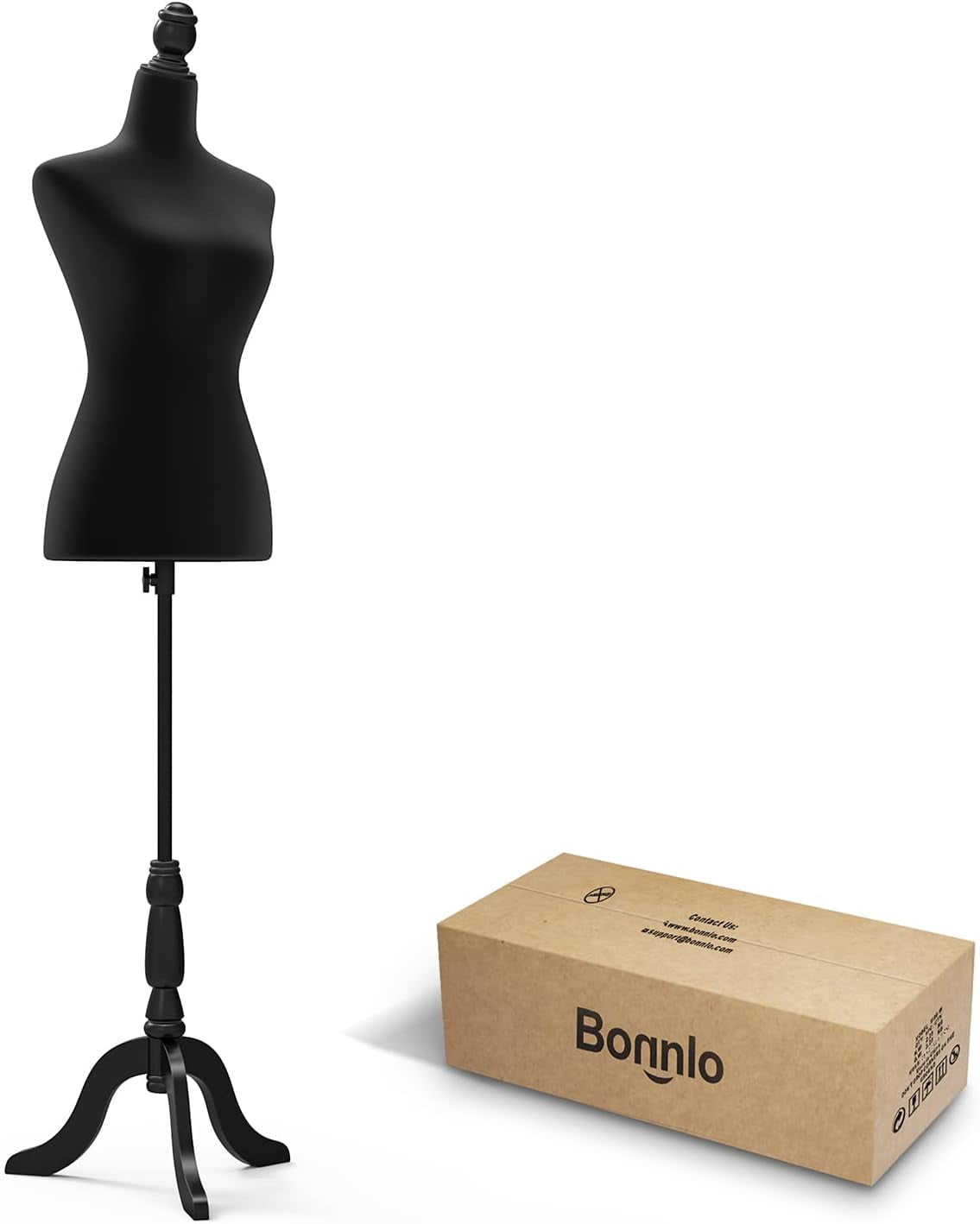 Bonnlo Female Dress Form Pinnable Mannequin Body Torso with Wooden ...