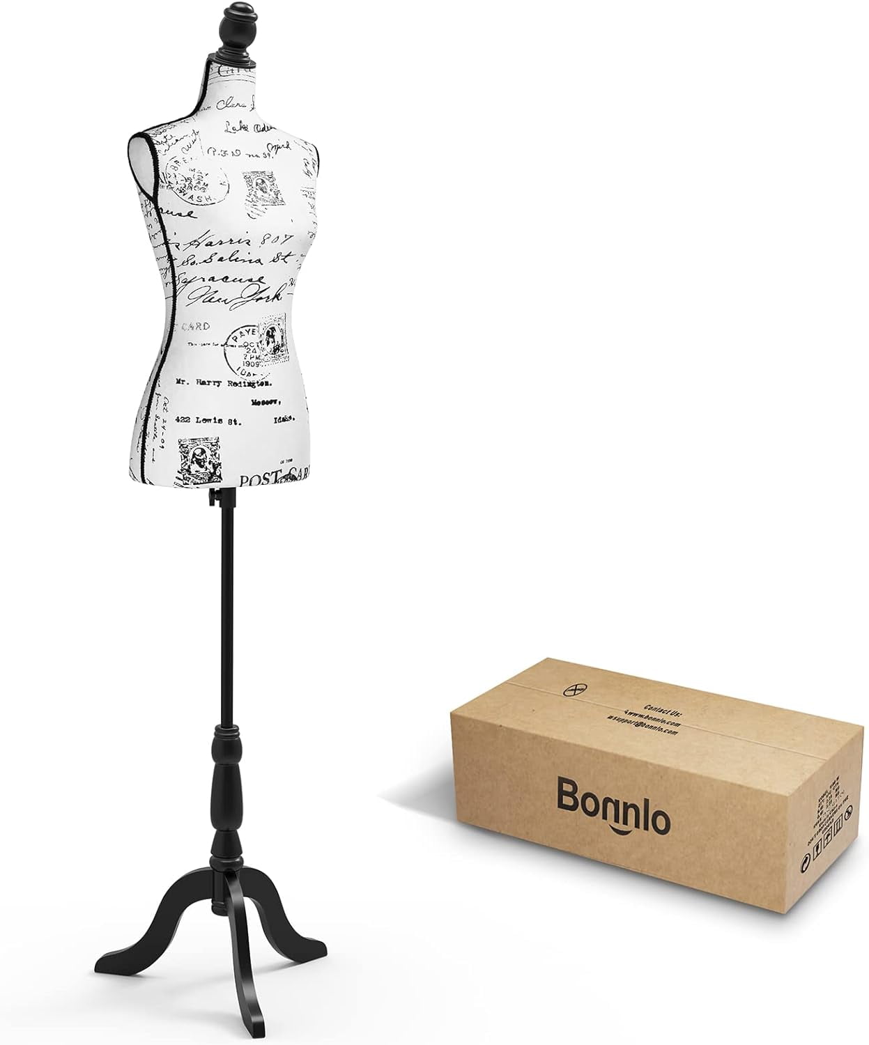 Bonnlo Female Dress Form Pinnable Mannequin Body Torso with Wooden ...