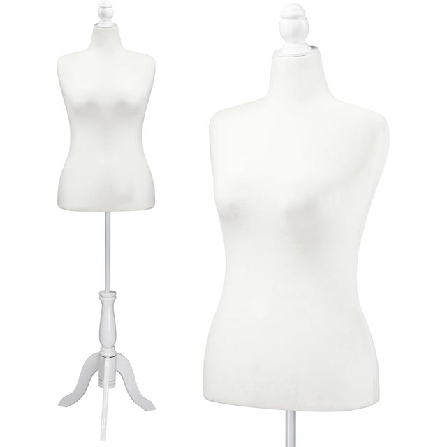 Bonnlo Female Pinnable Dress Form Mannequin, Adjustable, Wooden Stand ...