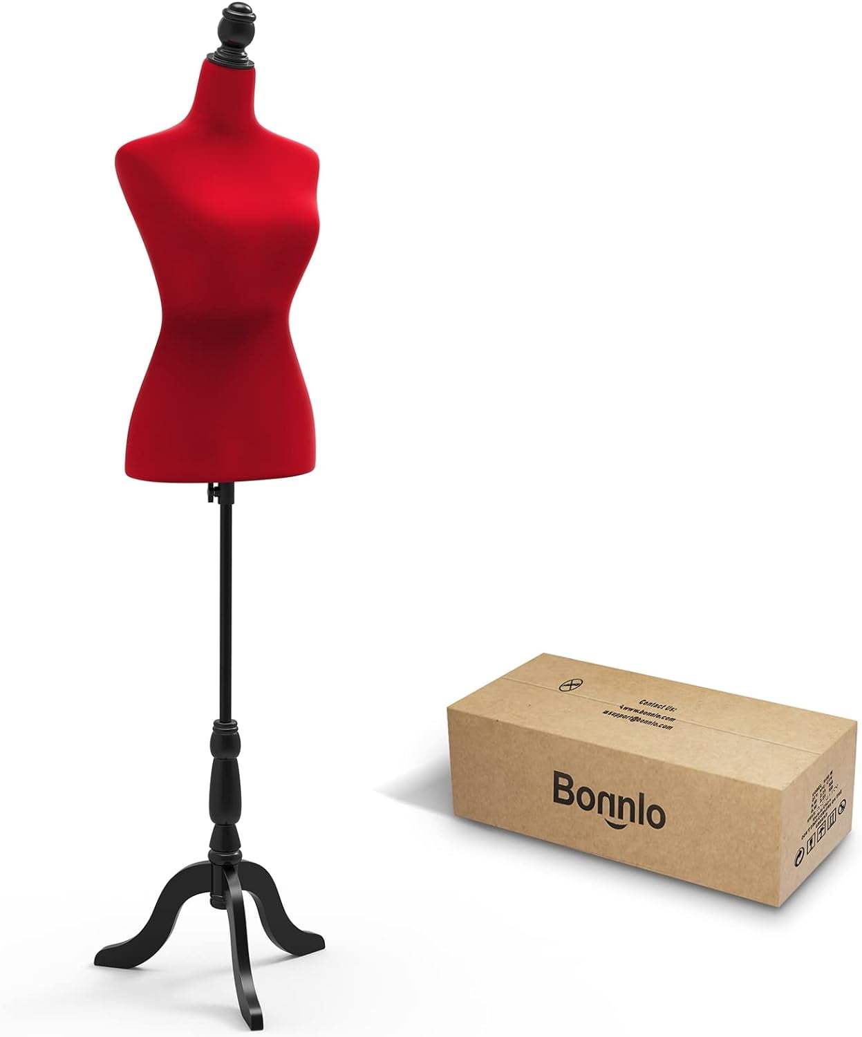Bonnlo Female Dress Form Pinnable Mannequin Body Torso with Wooden ...