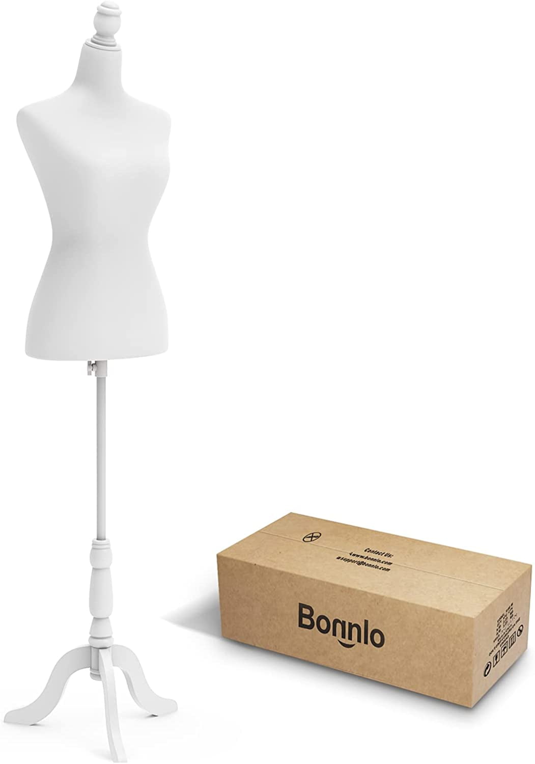 Bonnlo Female Dress Form Pinnable Mannequin Body Torso with Wooden ...