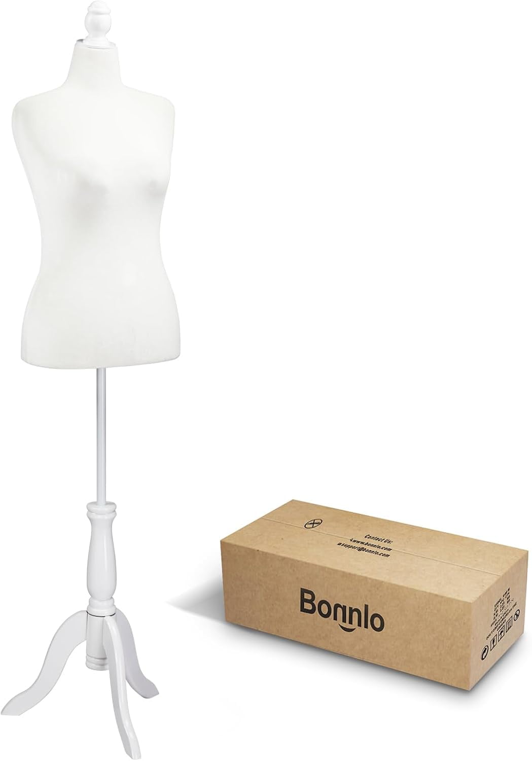 Bonnlo Female Dress Form Pinnable Mannequin Body Torso with Wooden ...