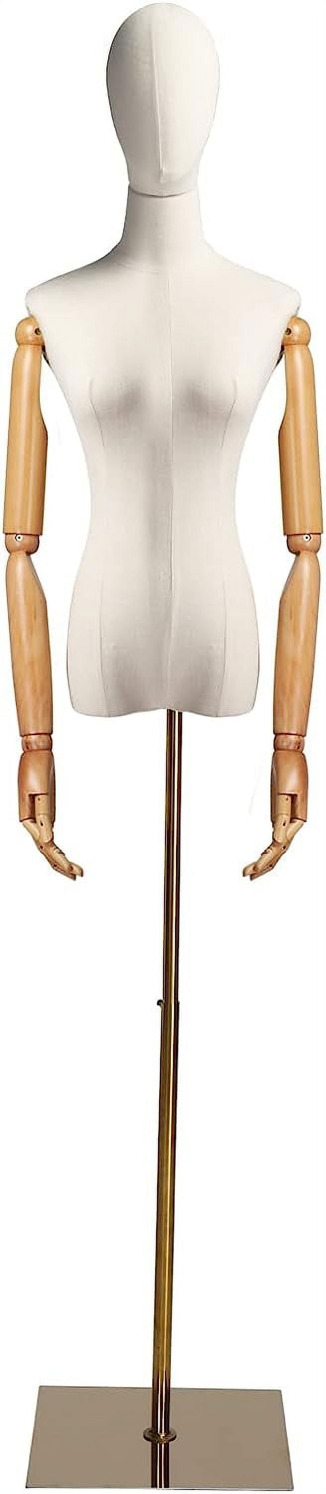 Bonnlo Dress Form with Head and Posable Wood Arms, Height Adjustable ...