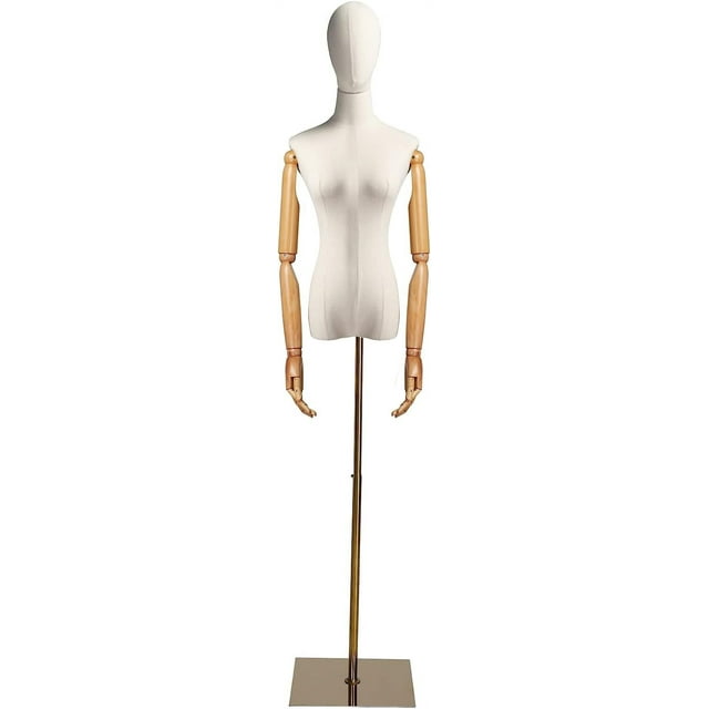 Bonnlo Dress Form with Head and Posable Wood Arms, Height Adjustable ...