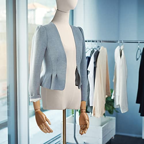 Bonnlo Female Dress Form with Head and Posable Wood Arms, Mannequin ...
