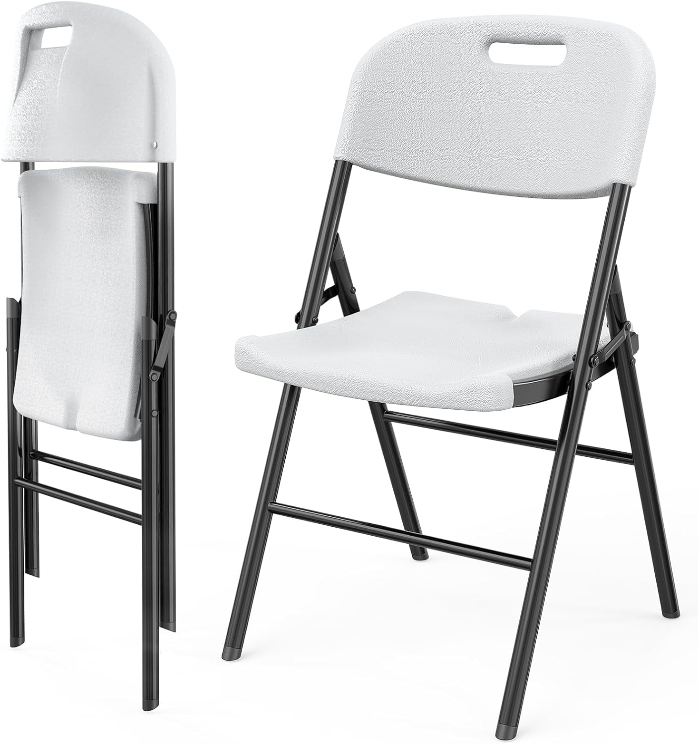 Bonnlo Folding Chairs 10/6/4/2 Pack, Heavy Duty Foldable Chair with ...