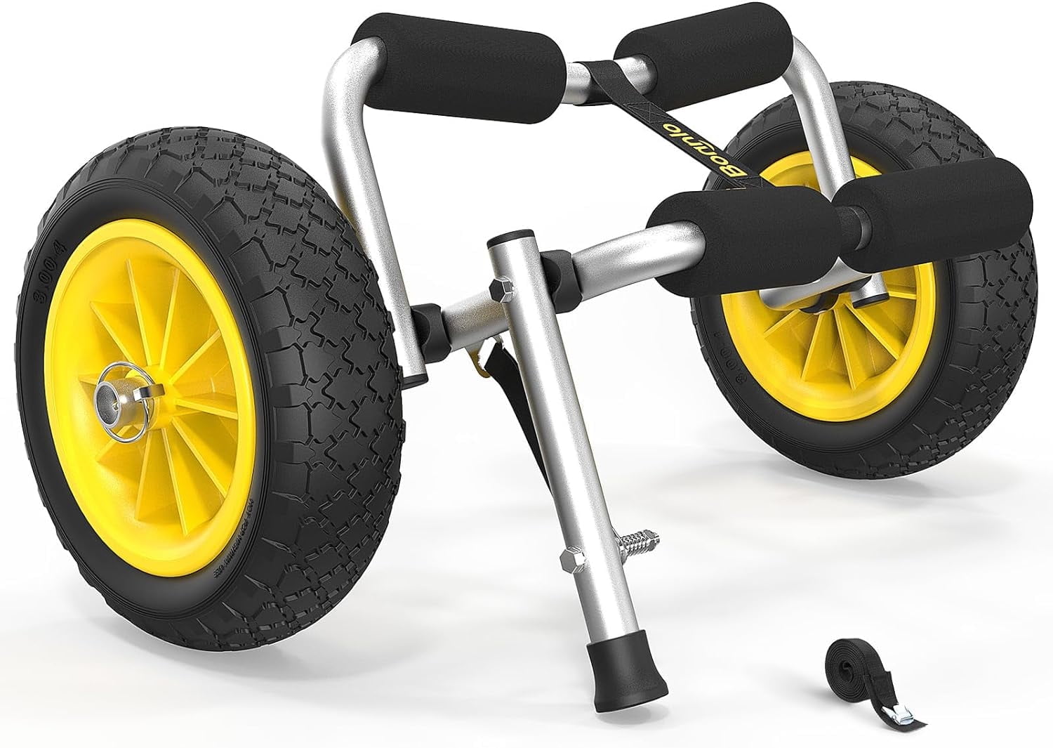 Bonnlo, Foldable Aluminum Kayak Trailer, 10'' Solid Tires, Foam Bumpers ...