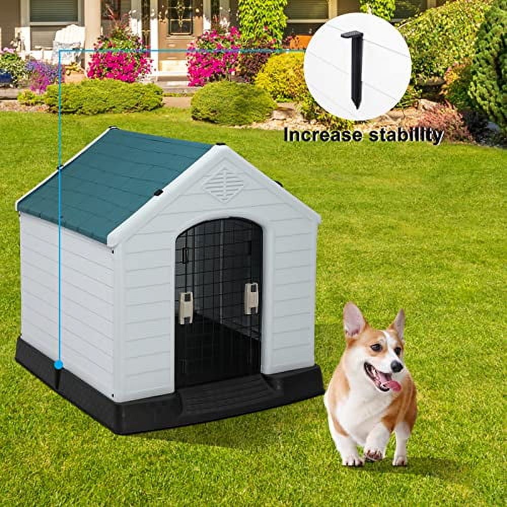 Bonnlo Plastic Dog House, Pet Dog Kennel Water Resistant for Small ...