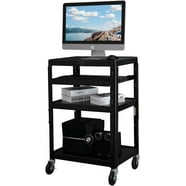 Computer Cart Mobile Workstation Computer Monitor Cart Office Cart with ...