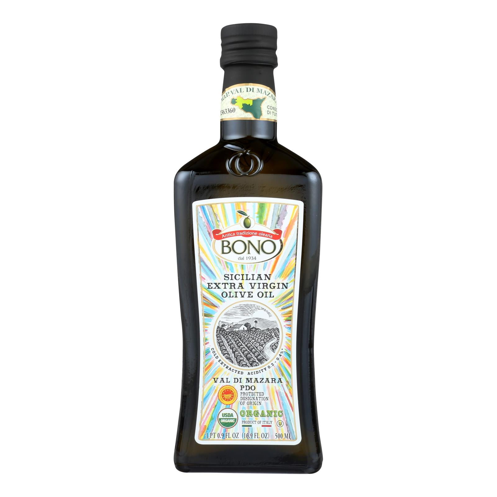 Bono Val di Mazara Sicilian PDO Organic Extra Virgin Olive Oil, 16.9 Fl ...