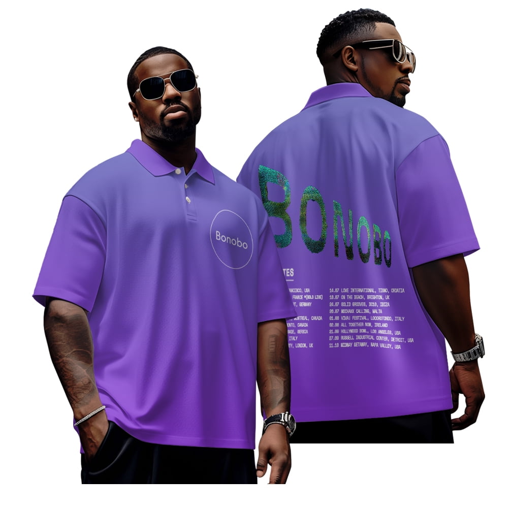 Bonobo DJ 2025 Summer Tour Merch Unisex Polo T-shirts Short Sleeve Tees ...