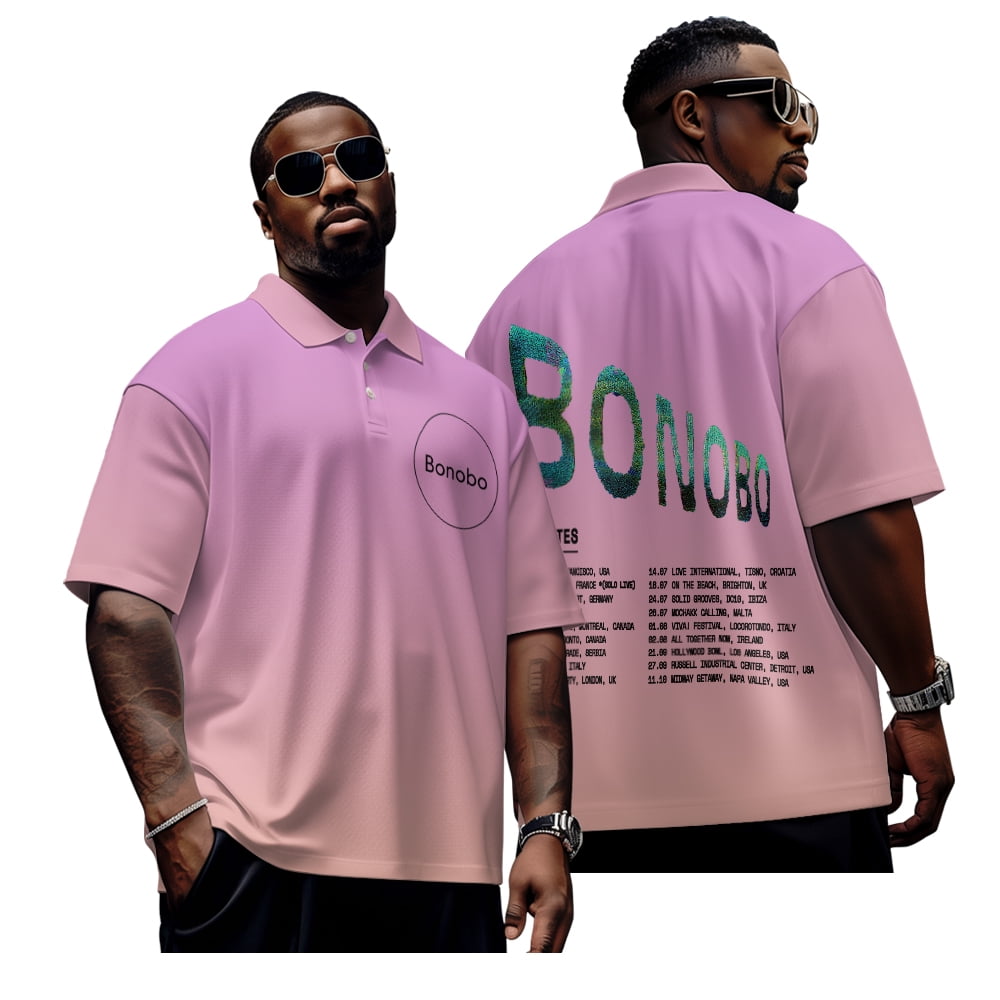 Bonobo DJ 2025 Summer Tour Merch Unisex Polo T-shirts Short Sleeve Tees ...