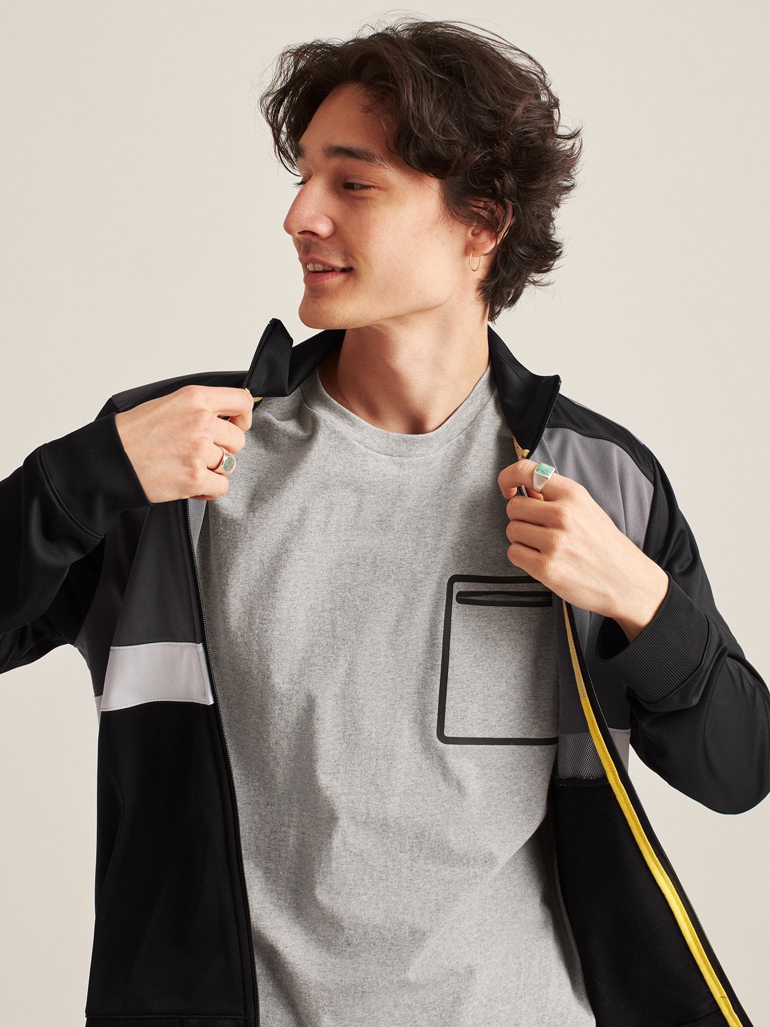 Bonobos Fielder Men's and Big Men's Full Zip Track Jacket, up to 3XL ...