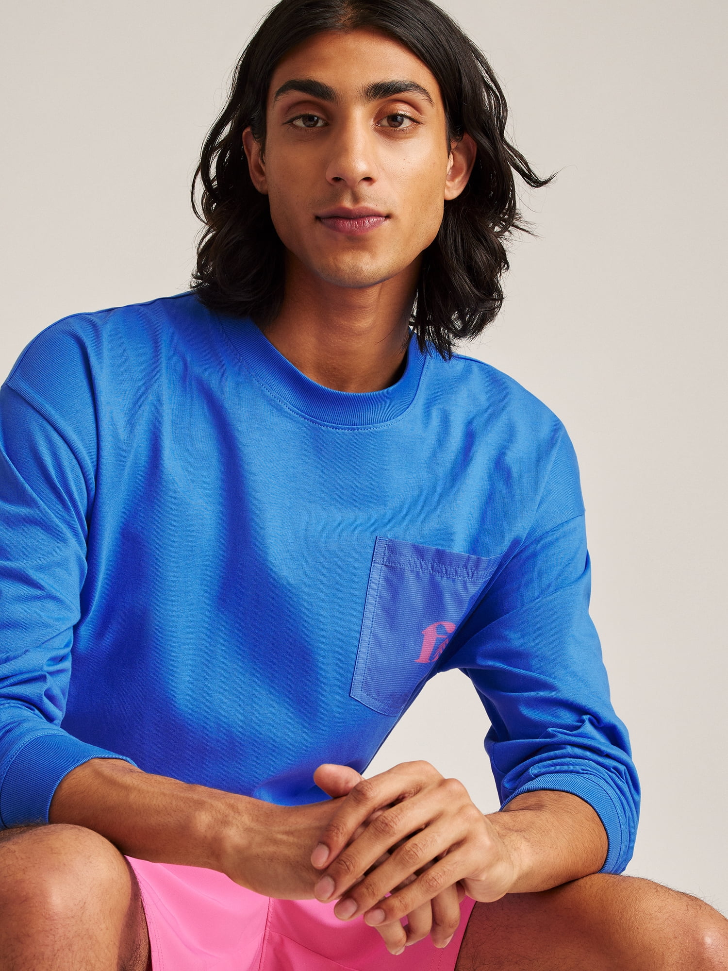 Bonobos Fielder Men's and Big Men's Long Sleeve Relaxed Pocket Tee, Up ...