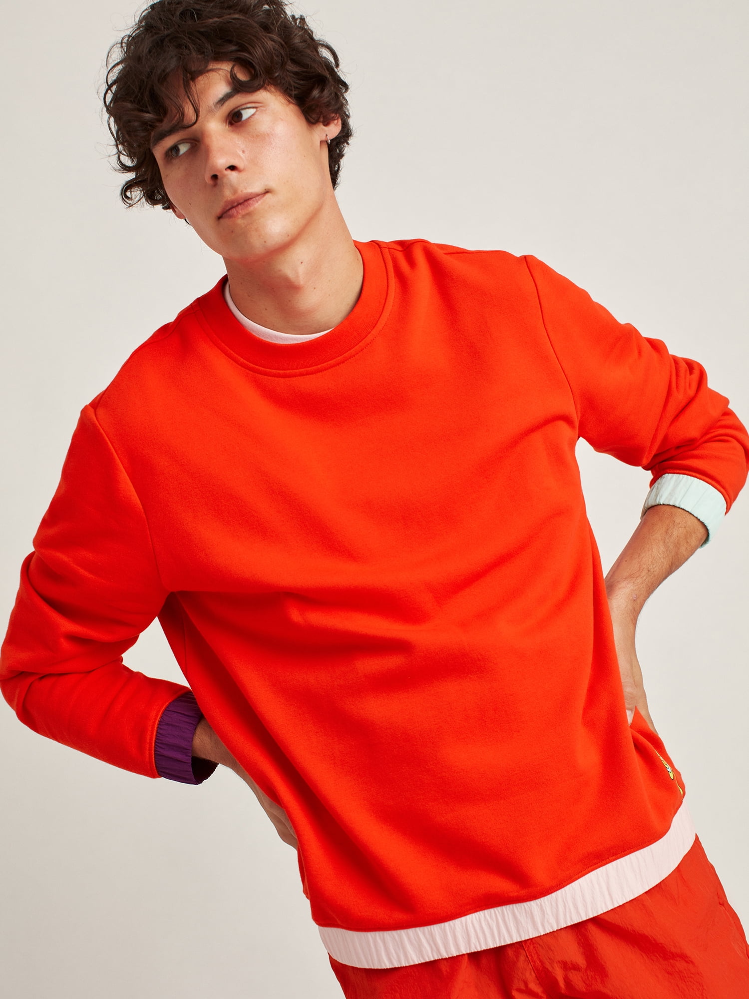 Bonobos Fielder Men's and Big Men's Mixed Media Crew Neck Sweatshirt ...