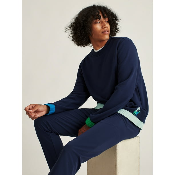 Bonobos Fielder Men's and Big Men's Mixed Media Crew Neck Sweatshirt ...