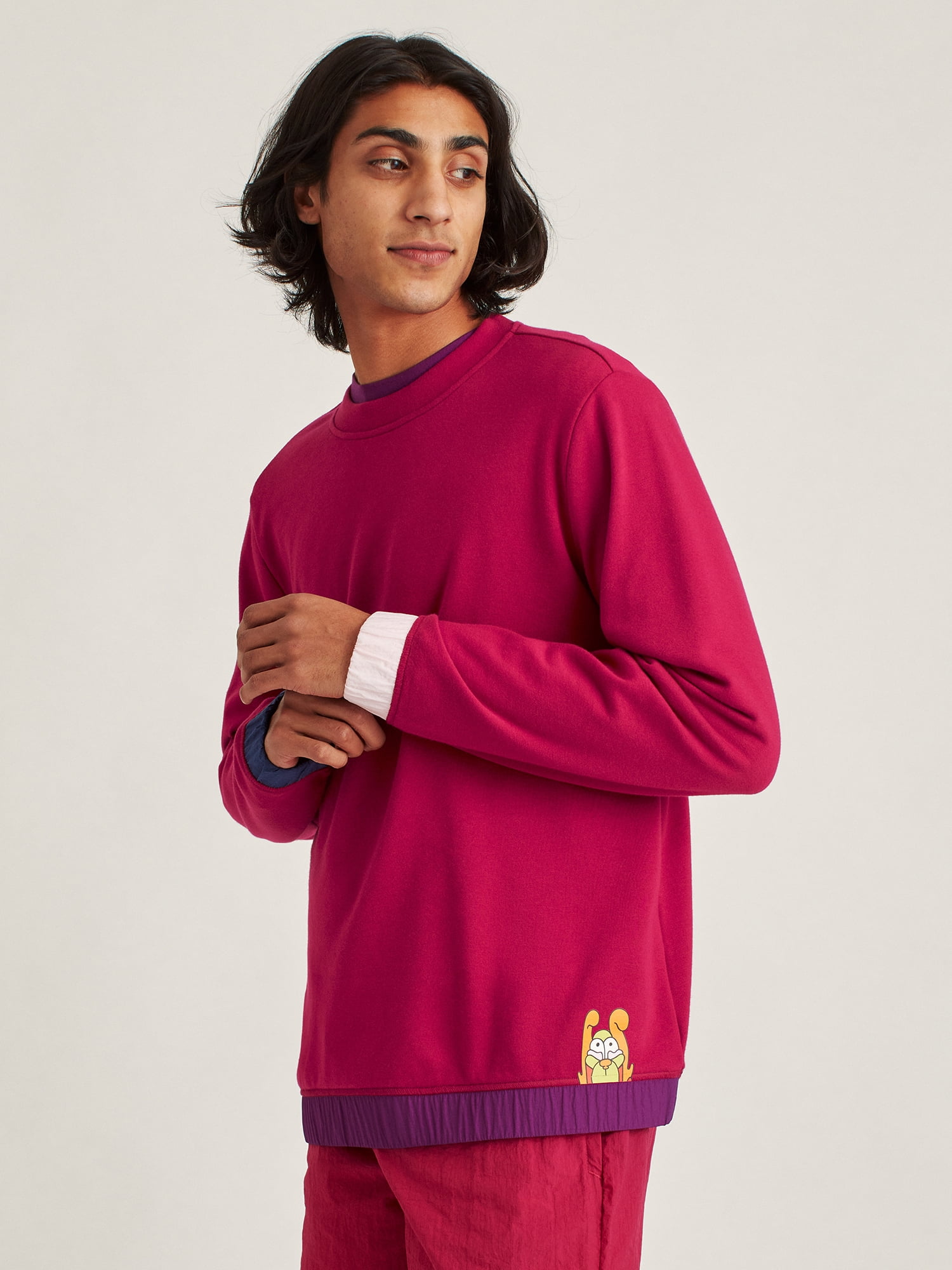 Bonobos Fielder Men's and Big Men's Mixed Media Crew Neck Sweatshirt ...