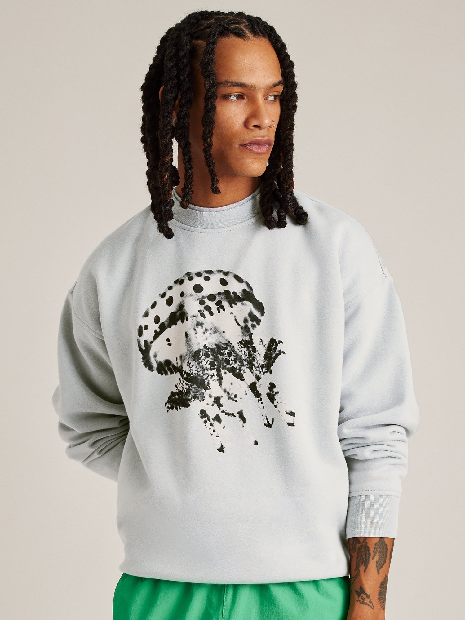 Bonobos Fielder Men's and Big Men's Relaxed Fleece Graphic Crewneck ...