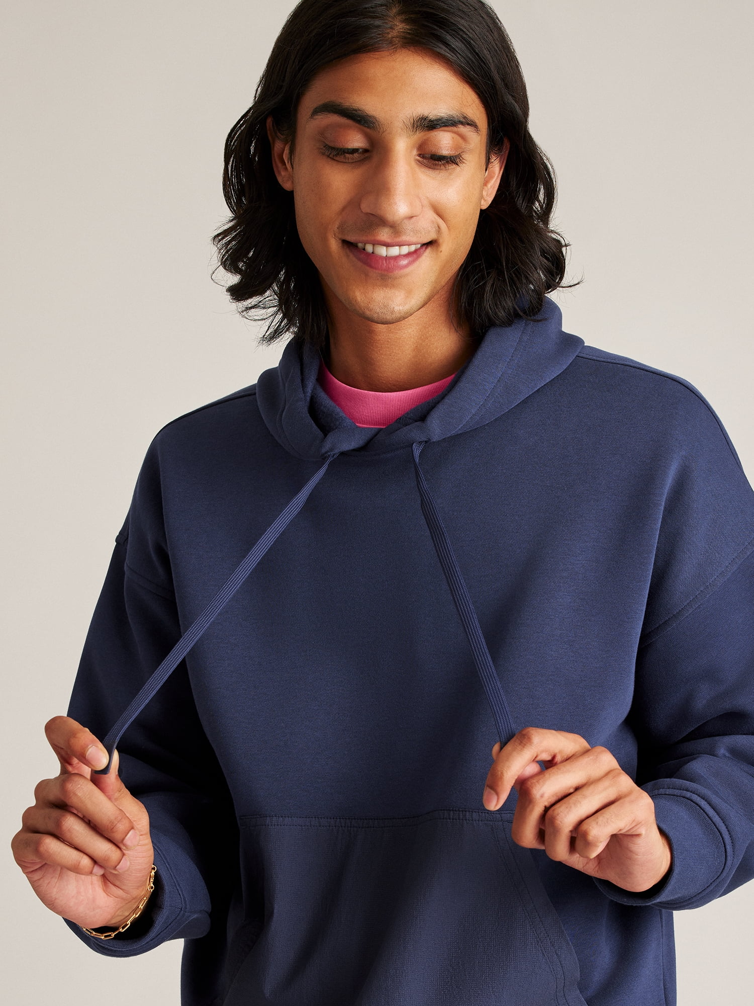 Bonobos Fielder Men's and Big Men's Relaxed Fleece Pull Over Hoodie, Up ...