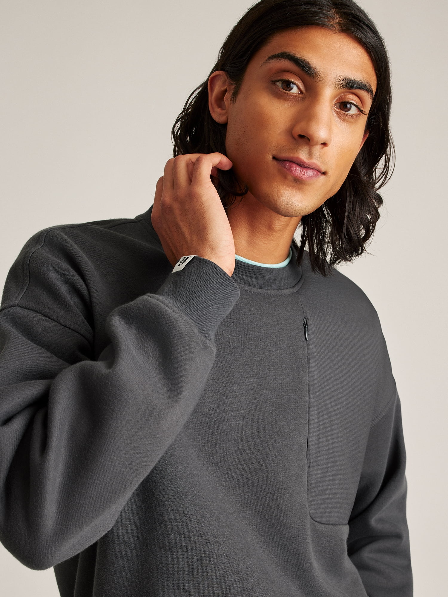 Bonobos Fielder Men's and Big Men's Relaxed Mixed Media Fleece Crewneck ...