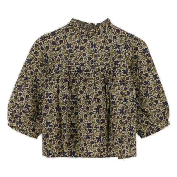 Bonpoint Girls Tess Floral Print Ruffled-Trim Blouse, Size 12Y ...