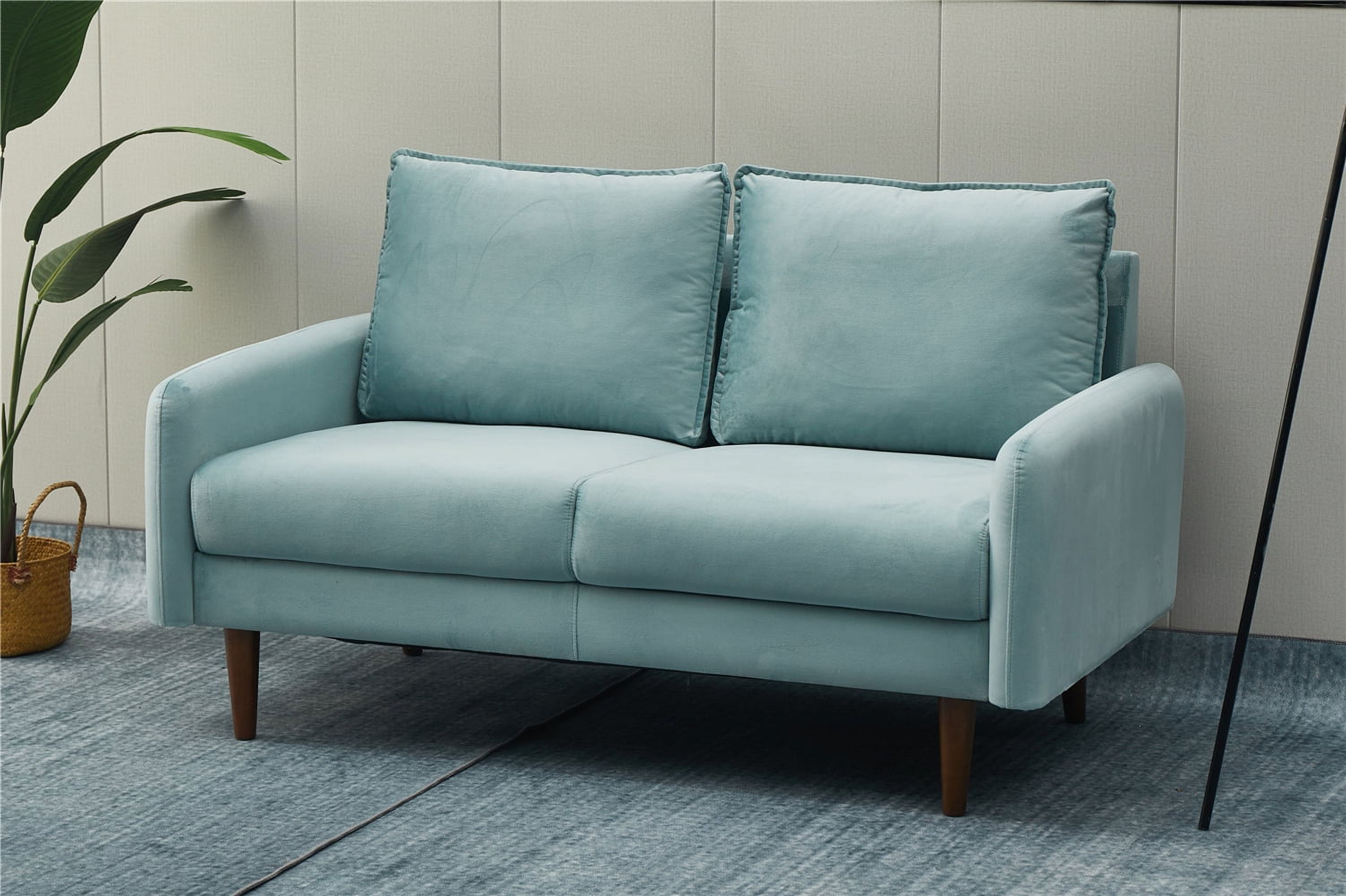 Bonrcea 58.7"Velvet Loveseat Mid-Century Modern Sofa Tufted Couch with ...