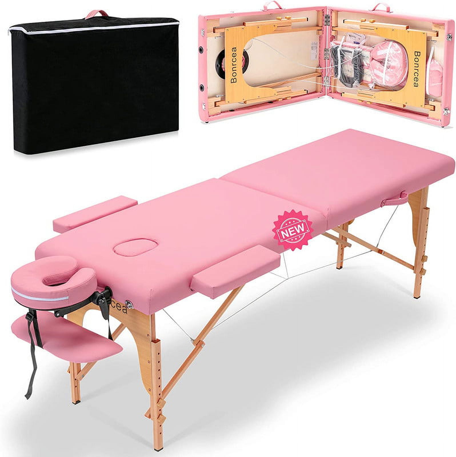 Bonrcea Upgrade Reinforced Professional Massage Table Bed Portable 500 ...