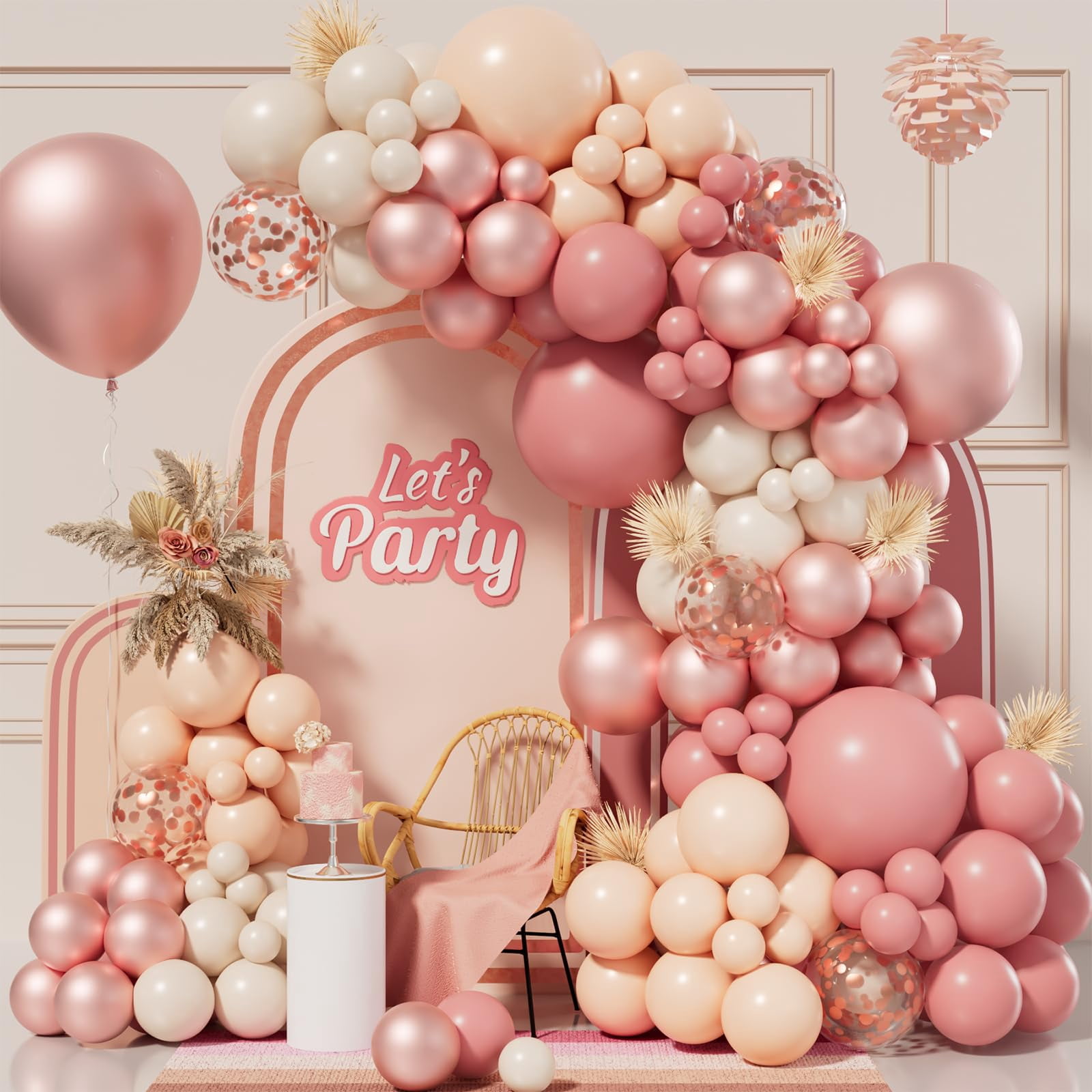 Bonropin Dusty Pink Balloon SSF20 Arch Kit - 155pcs Blush Pink, Rose ...