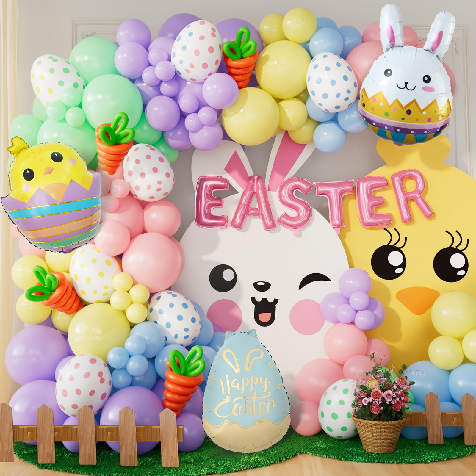 Bonropin Easter Balloon Arch Kit - 126pcs H2FSDPastel Rainbow Balloons ...
