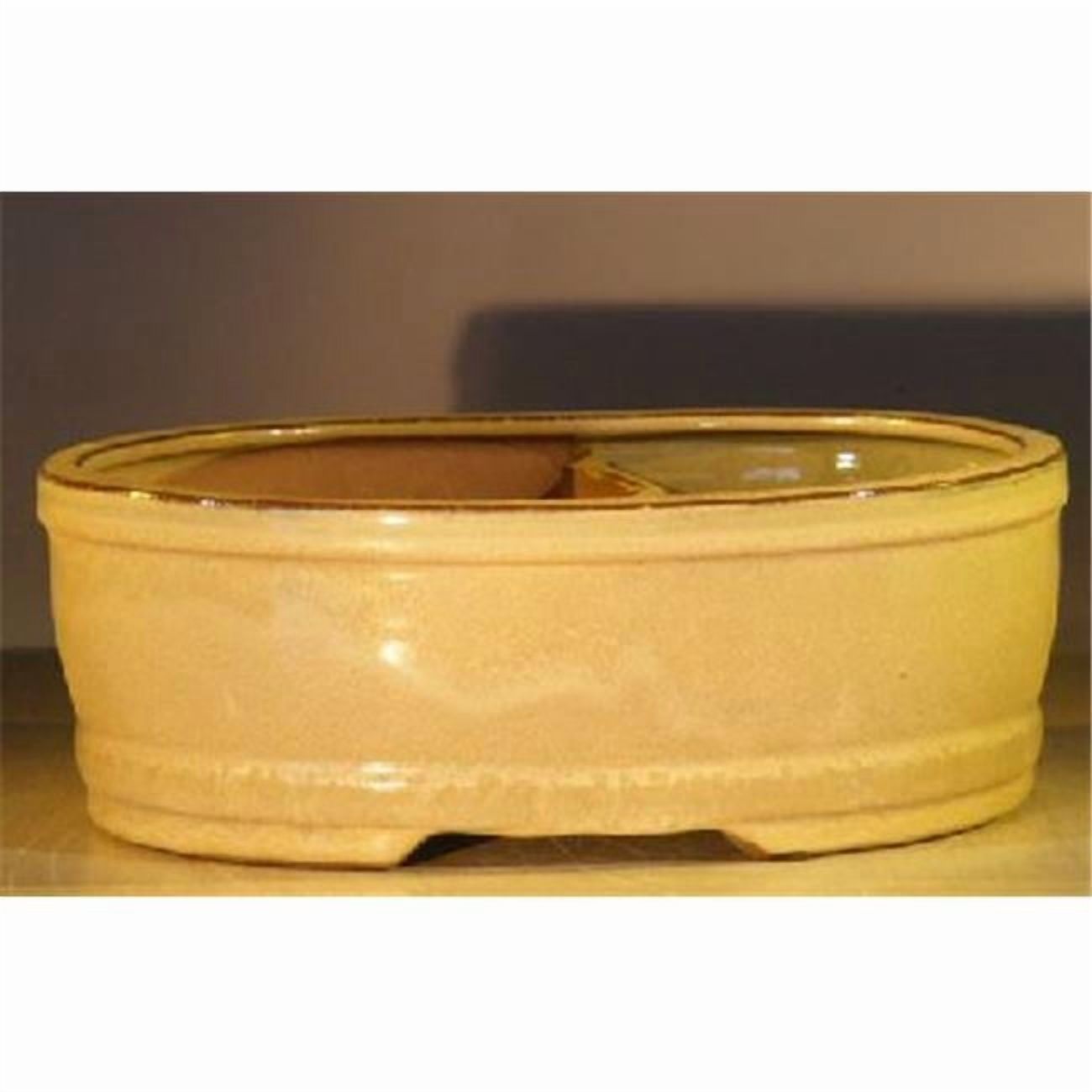 Bonsai Boy L37 10 x 8 x 3.75 in. Ceramic Bonsai Pot with Land & Water ...