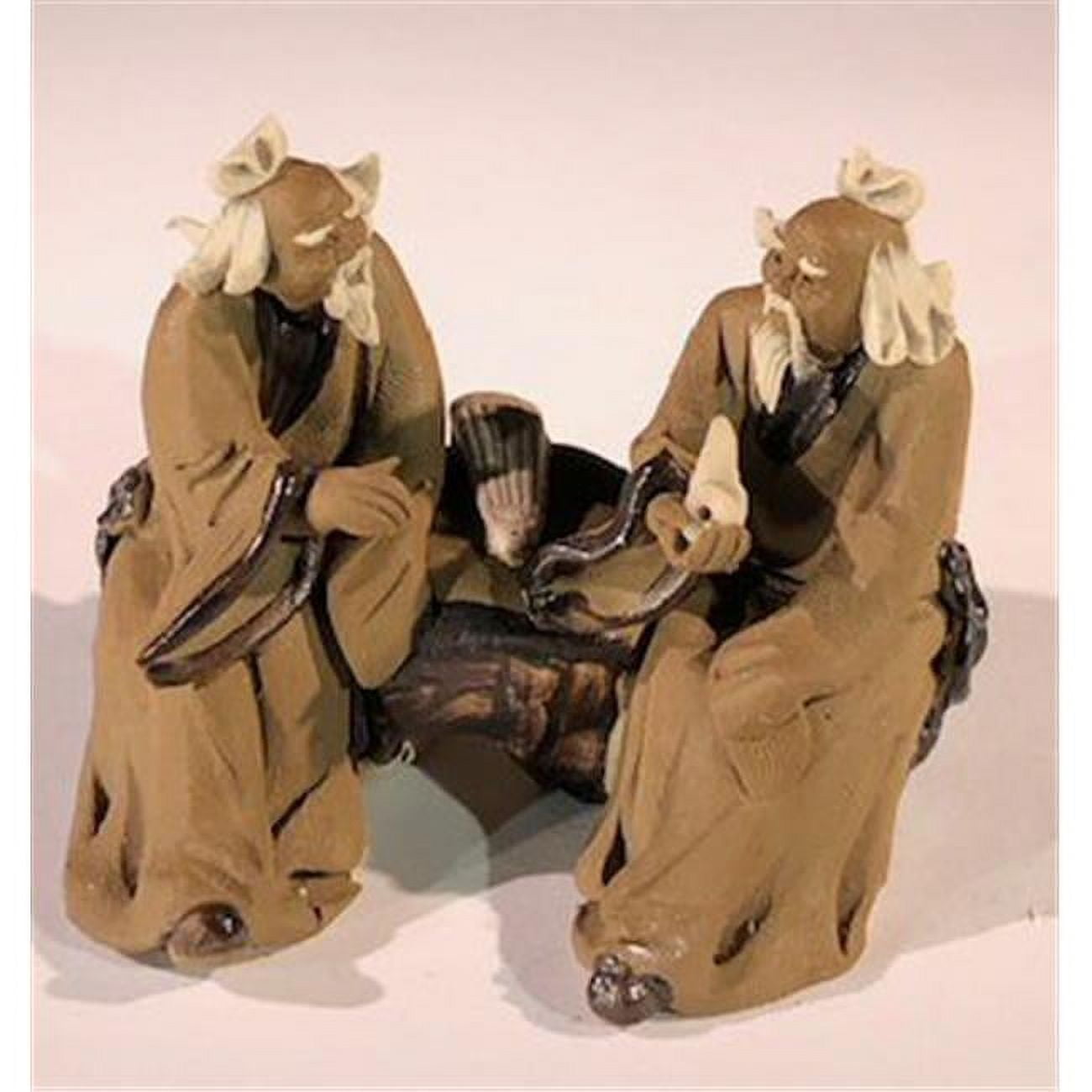 Bonsai Boy e3444 2 in. Ceramic Figurine - Two Mud Men Sitting On A ...