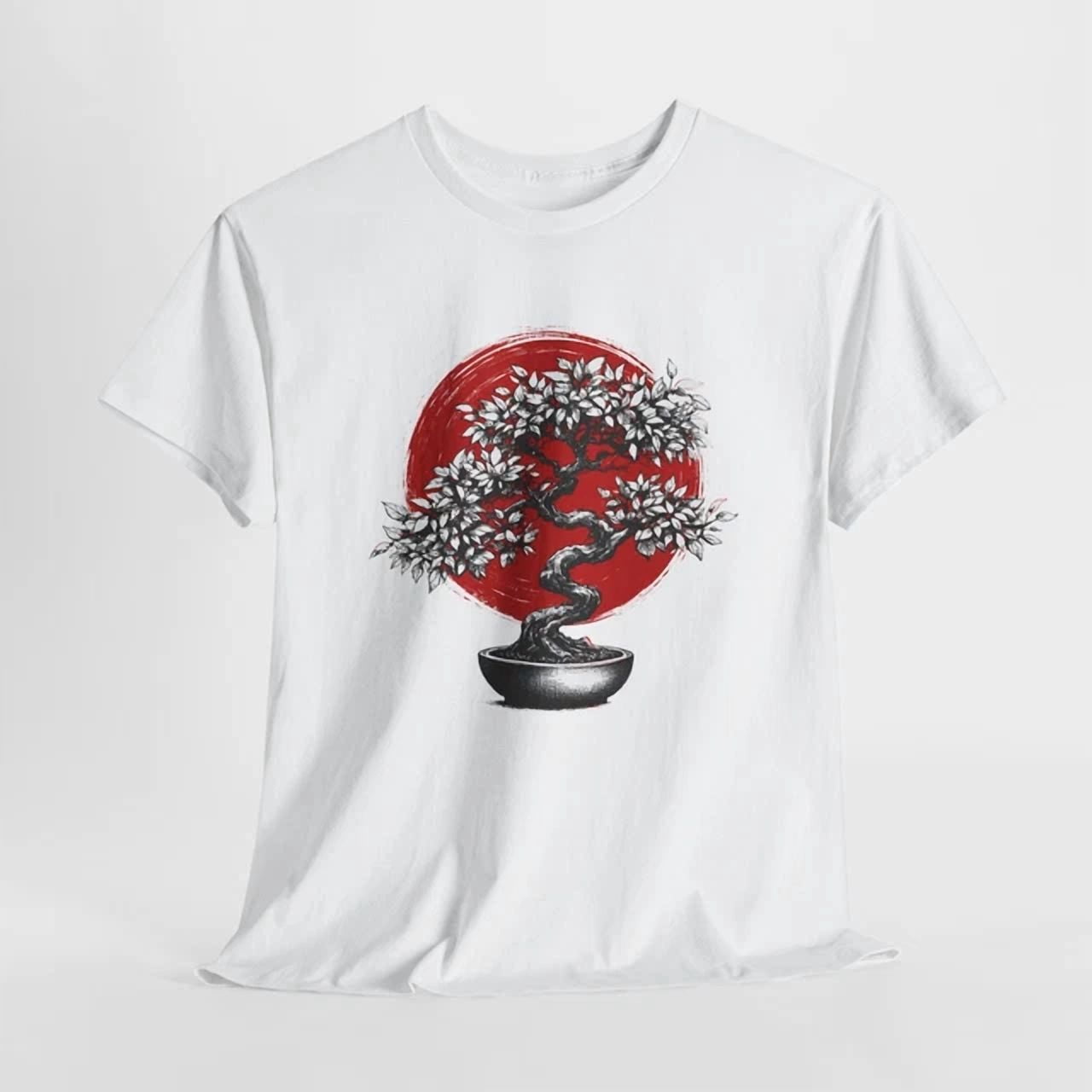 Bonsai Red Enso Zen Circle Japanese T-Shirt S-5XL, Kawaii Japanese ...